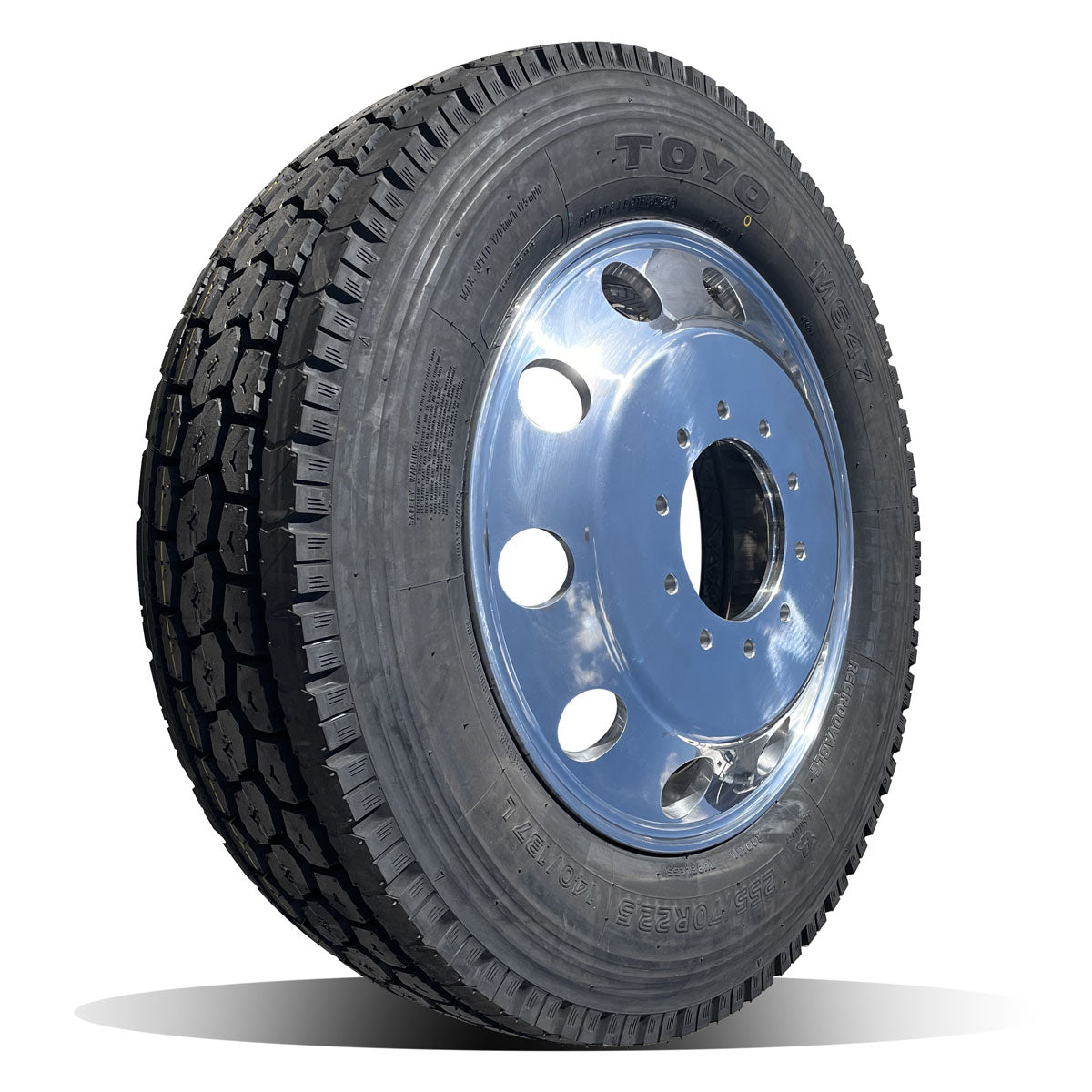 22.5 Aluminum Wheel & Tire Package (M647) | 10 Lug Ford F450 & F550 ...