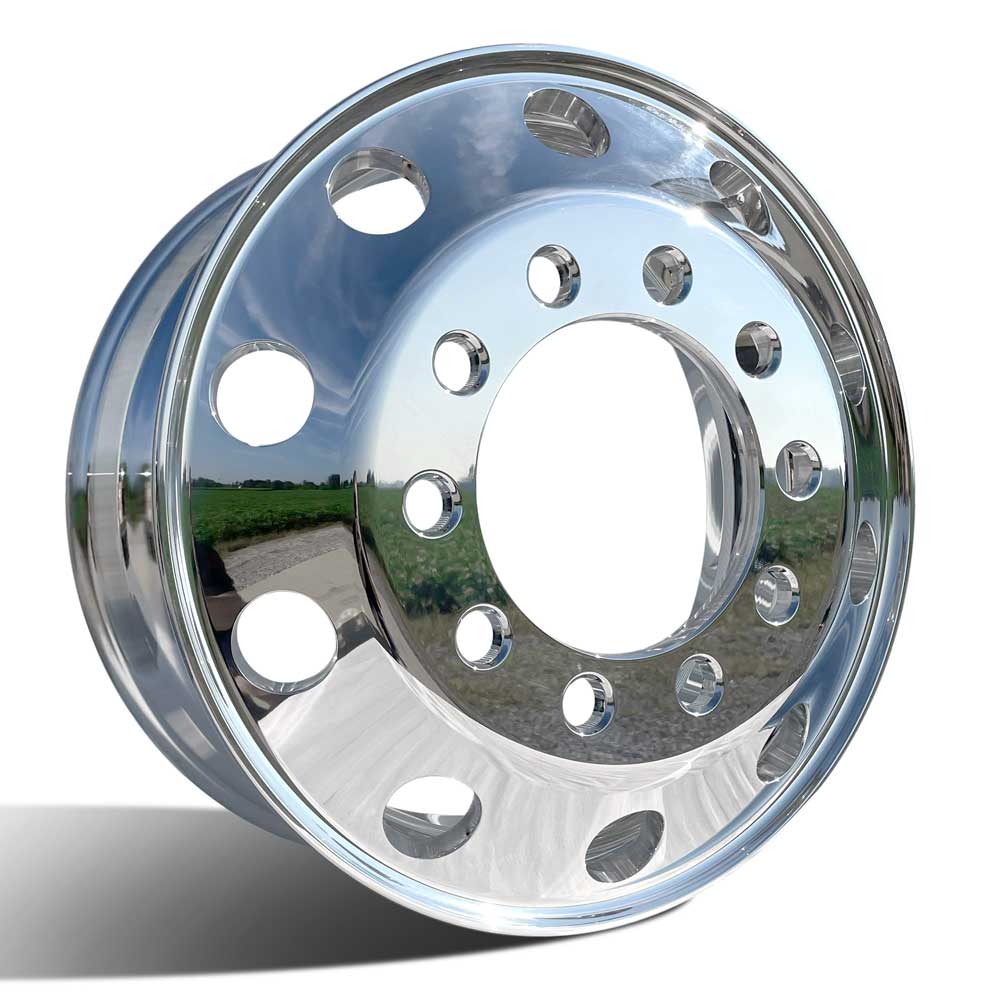 24.5 Stud-Pilot Polished 10 Lug Semi Truck 6 Wheel Kit – Buy Truck Wheels