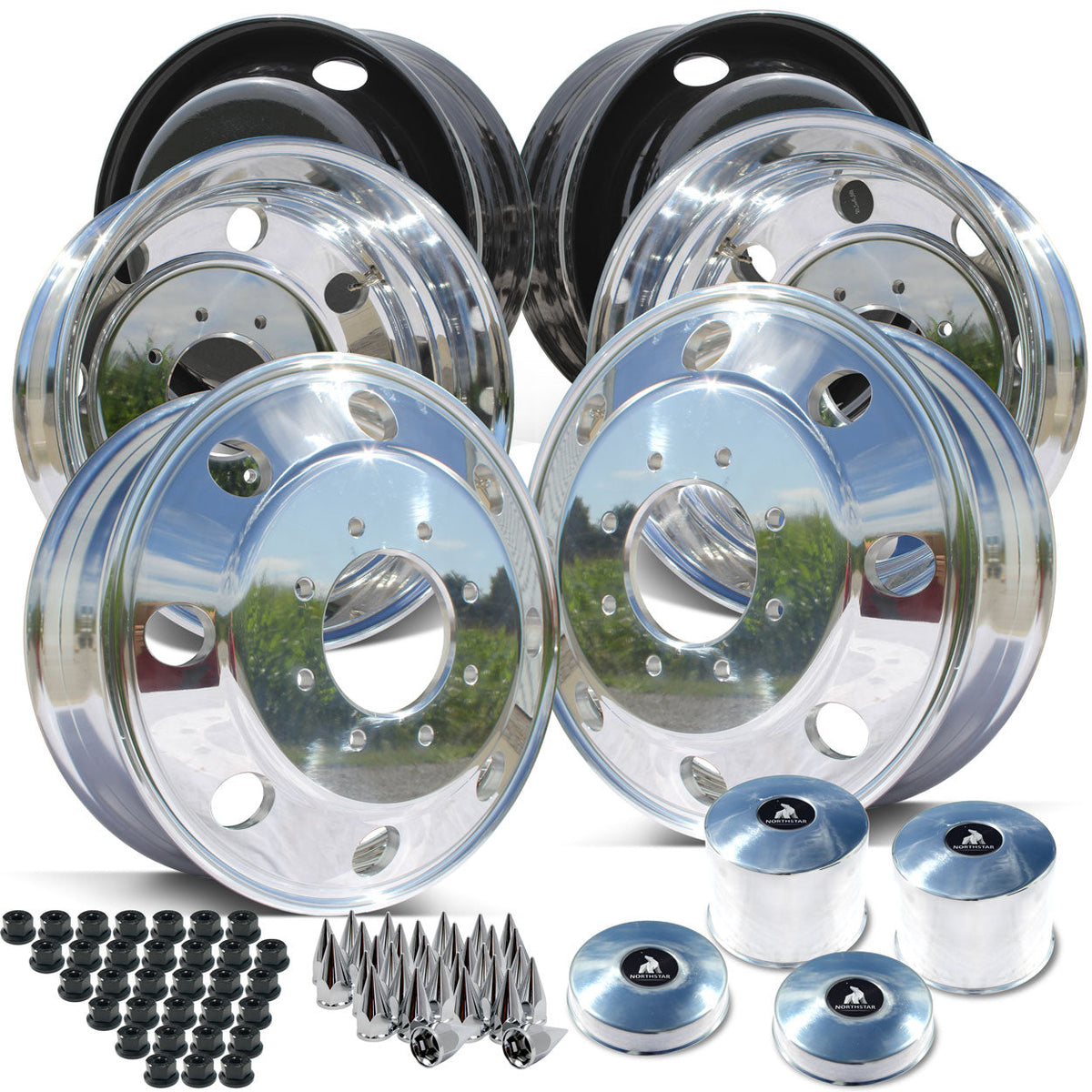 19.5 Aluminum Wheel Kit for Older Dodge D350 Dually 8x6.5 Pattern – Buy ...